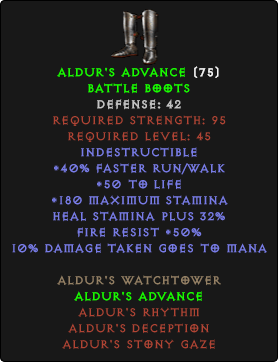 Køb Diablo 2 Aldur's Advance - 50% Fire Resist På D2trophy.com