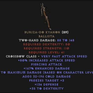 Compre Diablo 2 Buriza-Do Kyanon - 200% ED en D2trophy.com