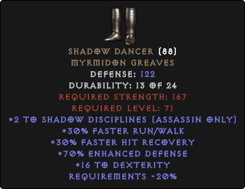 Buy Diablo 2 Shadow Dancer – 2 SD, 25 Dex At D2trophy.com