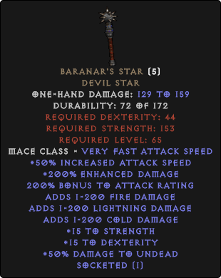 Buy Diablo 2 Baranar’s Star – Ethereal At D2trophy.com