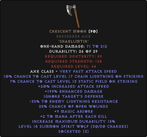 Buy Diablo 2 Crescent Moon Berserker Axe – 180-209% ED At D2trophy.com