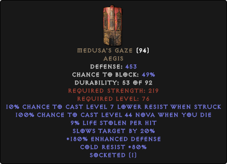 Buy Diablo 2 Medusa’s Gaze At D2trophy.com