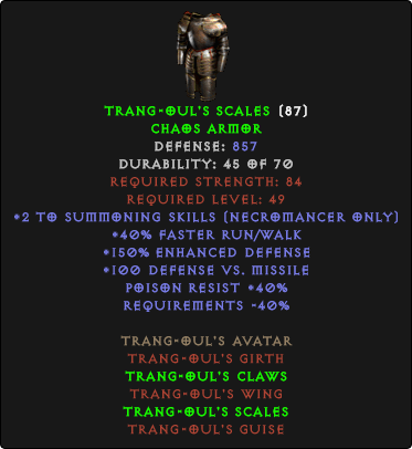 Kaufen Sie Diablo 2 Trang-Ouls Schuppen bei D2trophy.com