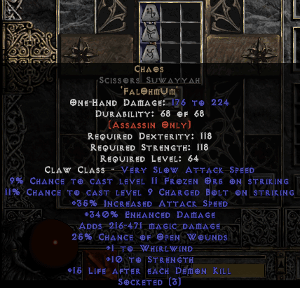 Buy Diablo 2 Chaos Scissors Suwayyah At D2trophy.com