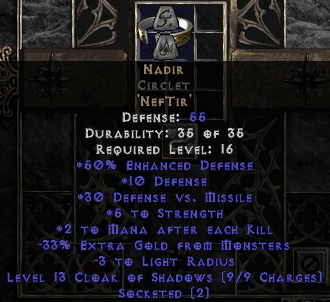 Compre Diablo 2 Nadir Circlet en D2trophy.com