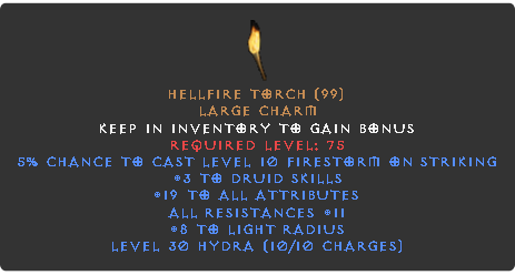 Buy Diablo 2 Druid Hellfire Torch At D2trophy.com