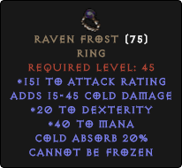 Buy Diablo 2 Raven Frost – 20 Dexterity At D2trophy.com