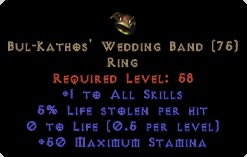 Buy Diablo 2 Bul-Kathos' Wedding Band – 5% LL [Set of 2] – Matching ...