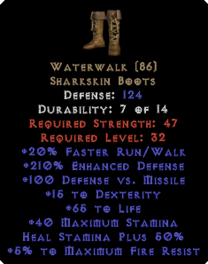 Buy Diablo 2 Waterwalk Sharkskin Boots At D2trophy.com